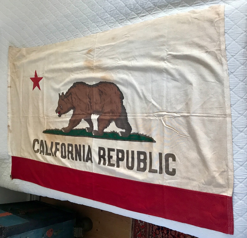 Vintage California Republic Flag 1950/60s California Republic Bear Flag ...