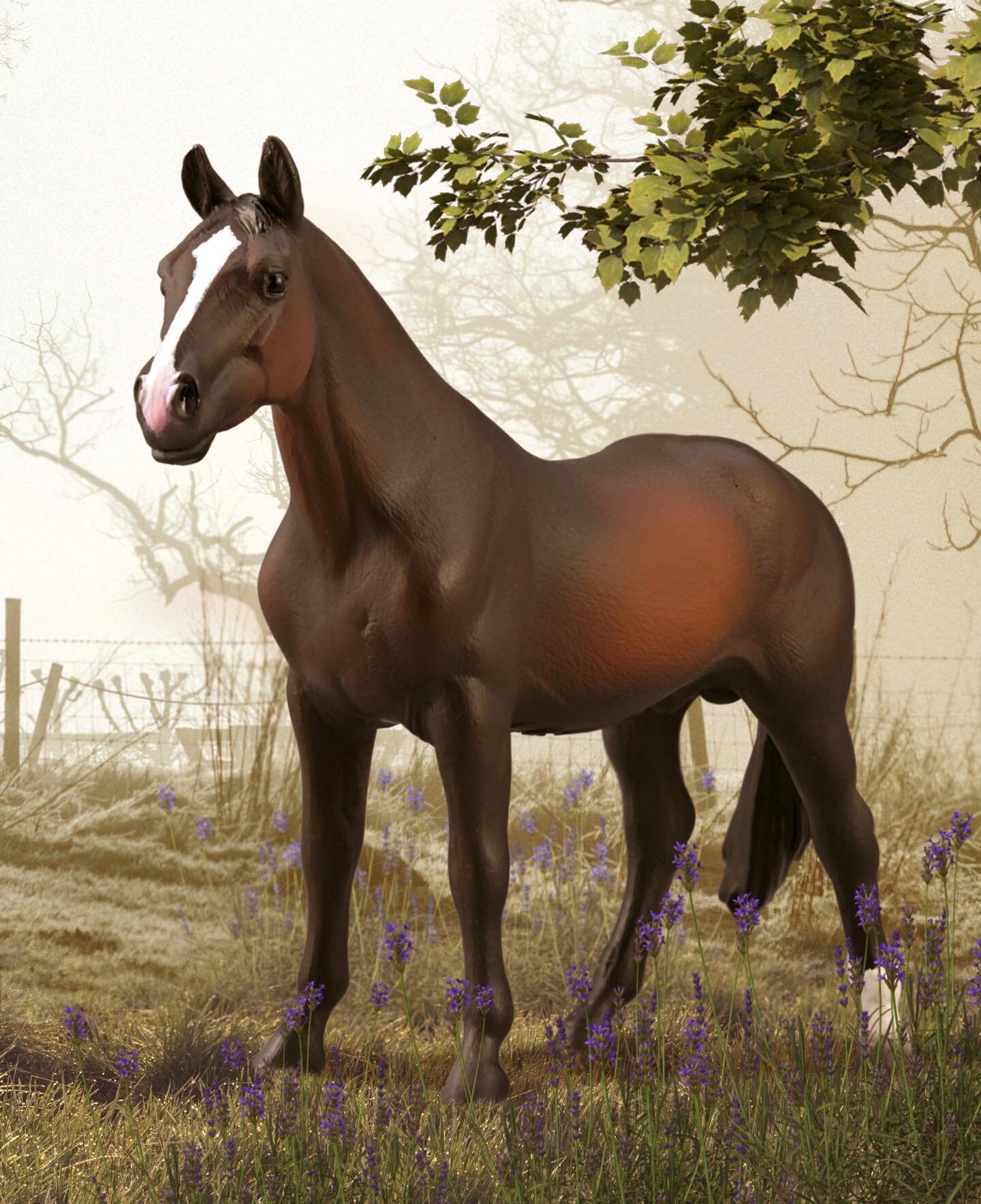 Holsteiner Bay Stallion Horse Plastic Toy Model Figure for Cake Topper ...