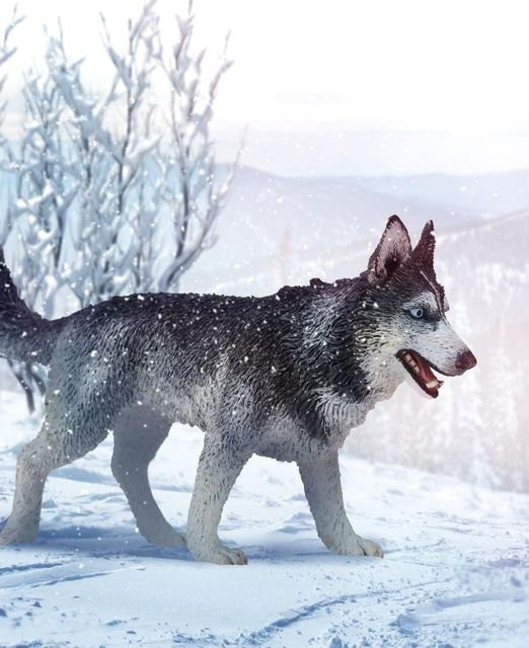 Siberian Husky Dog Plastic Toy Model Figure Cake Topper - Etsy