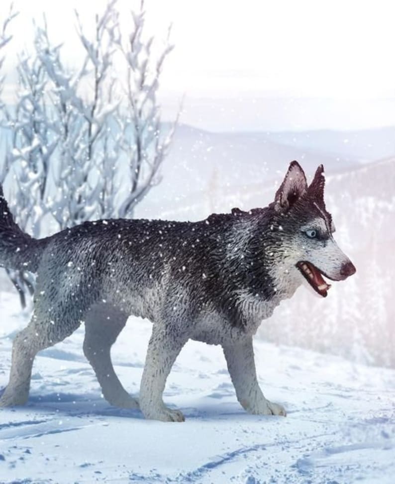 Siberian Husky Dog Plastic Toy Model Figure Cake Topper - Etsy