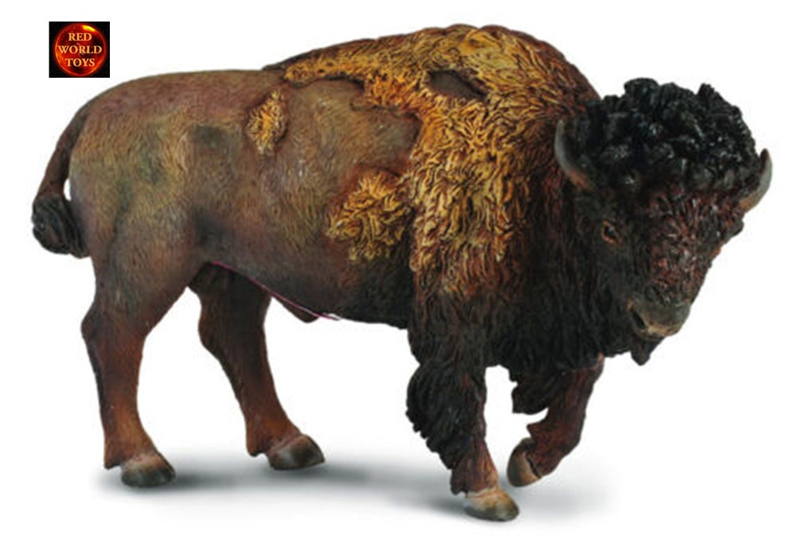 Bison Plastic Toy Model Wildlife Figure for Cakes or Wildlife Dioramas ...
