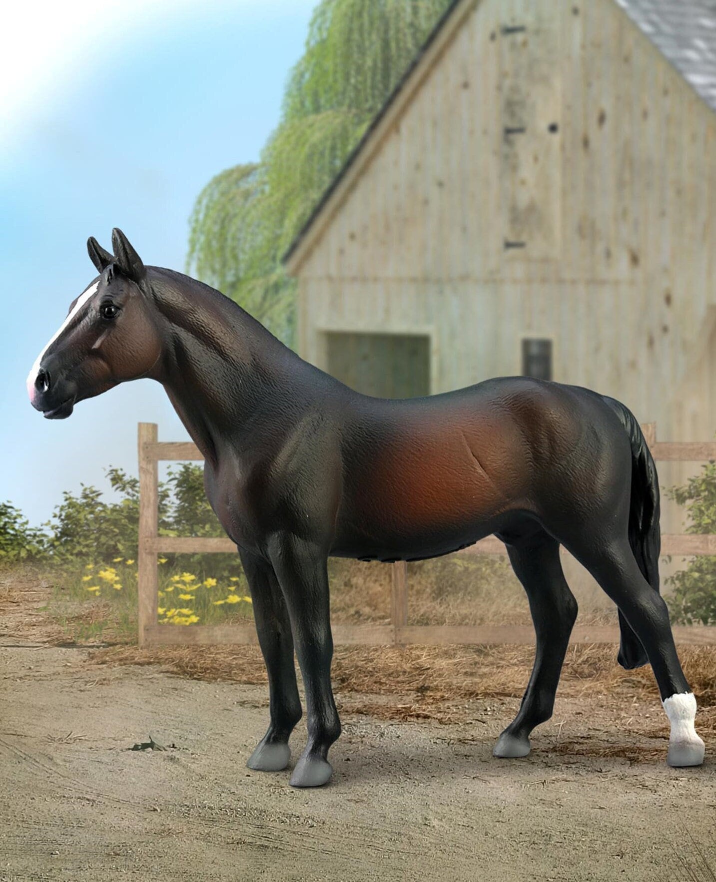 Holsteiner Bay Stallion Horse Plastic Toy Model Figure for Cake Topper ...