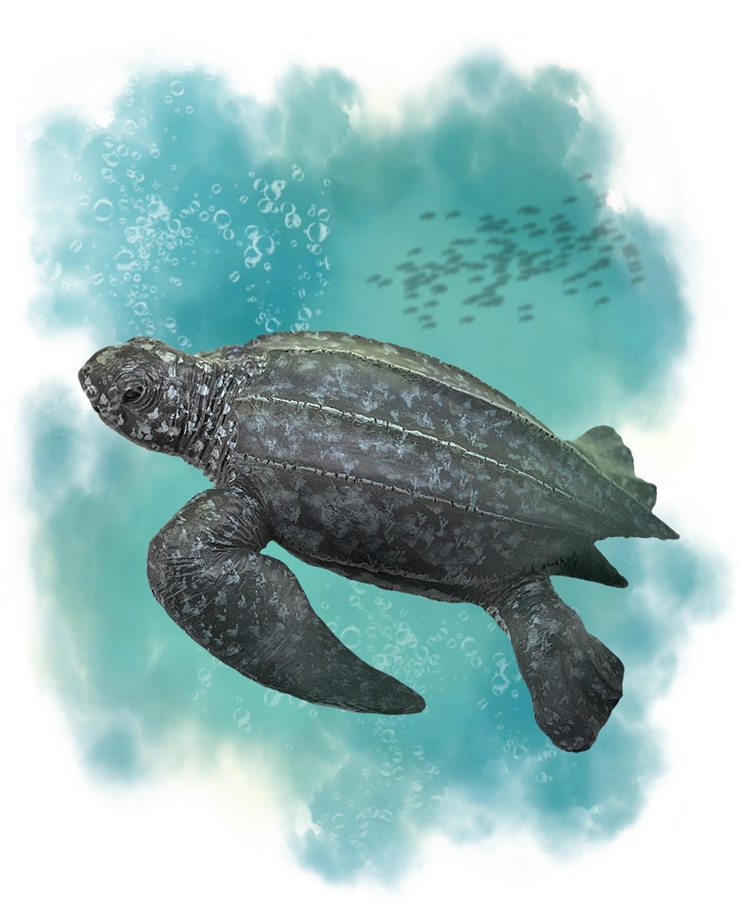 Leatherback Sea Turtle Plastic Toy Model Figure for Sealife Diorama ...