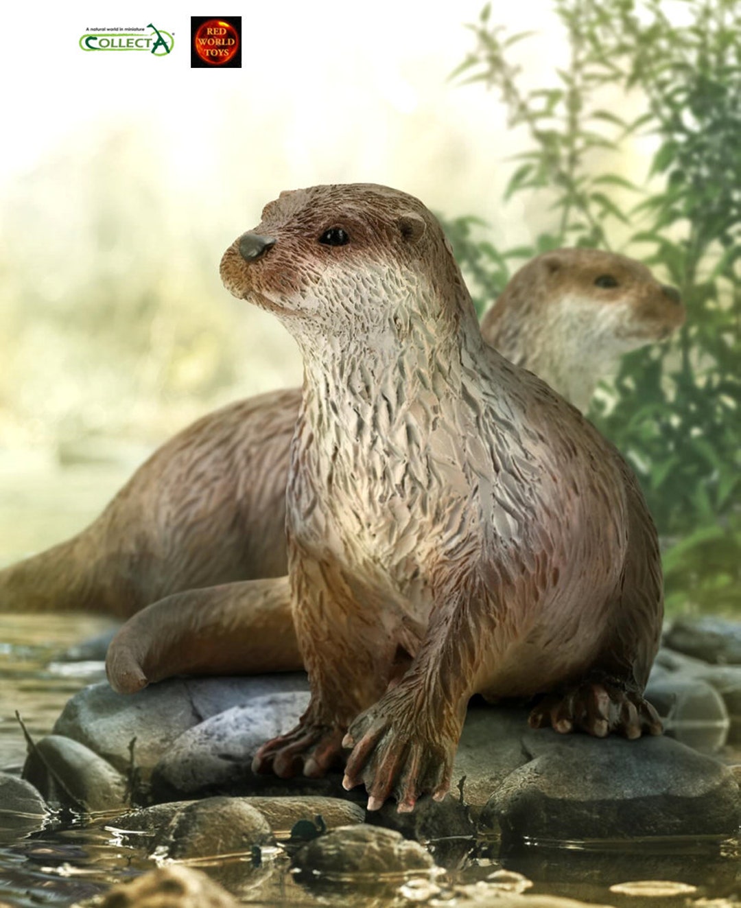River Otter Plastic Toy Model Figure for Diorama Display or Cake Topper ...