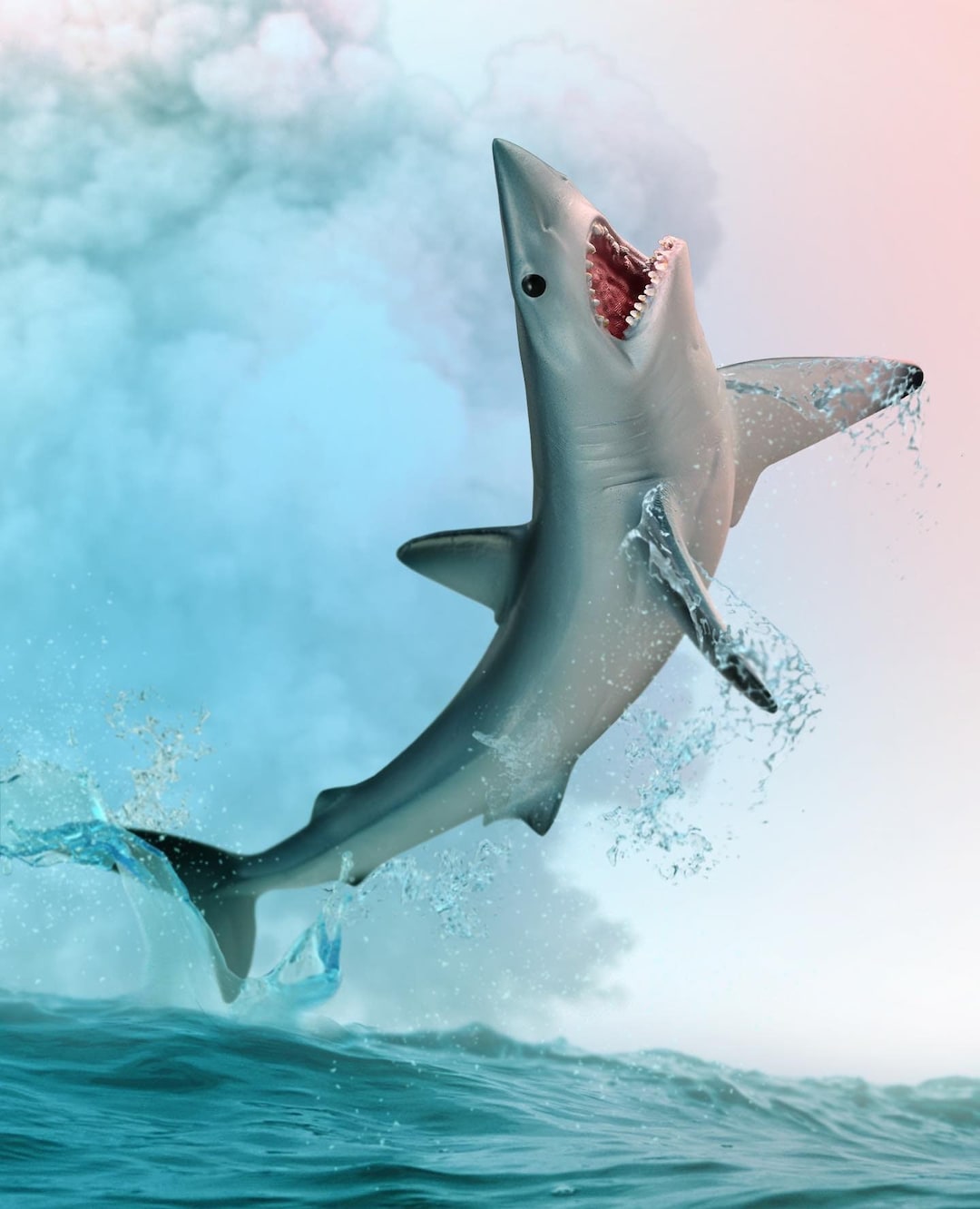 Shortfin Mako Shark Plastic Toy Model Figure for Sealife Diorama ...