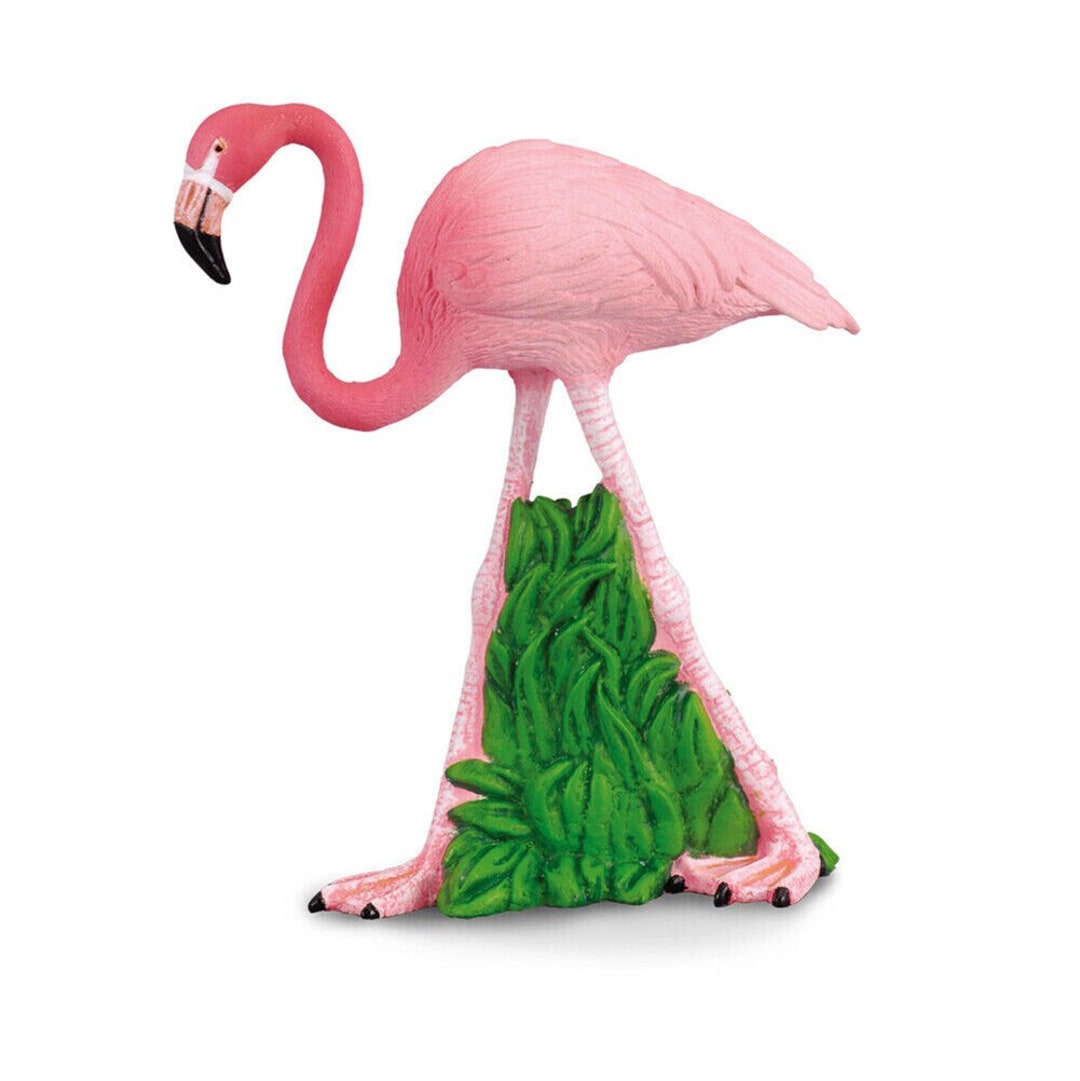 Flamingo Pink Bird Plastic Toy Model Figure for Crafts or Cake Topper ...