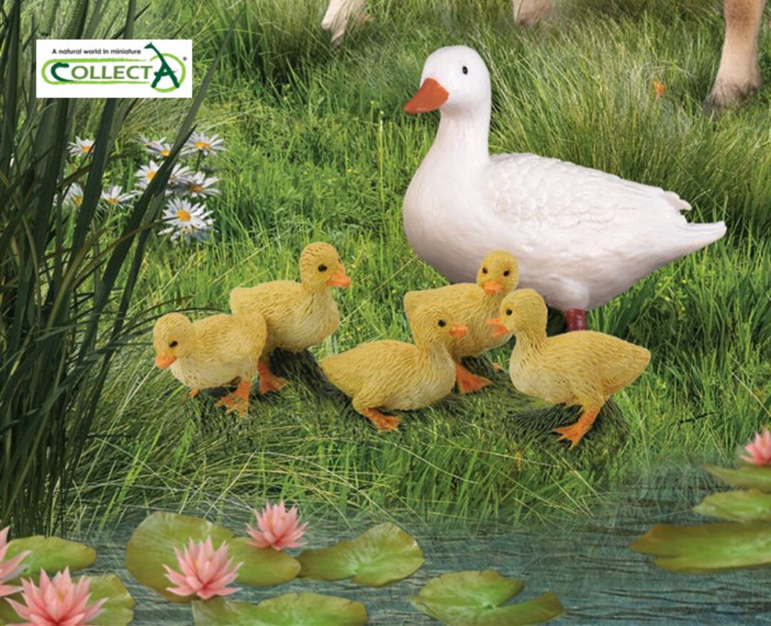 White Duck and Ducklings Cake Toppers or for Farm Diorama Displays - Etsy