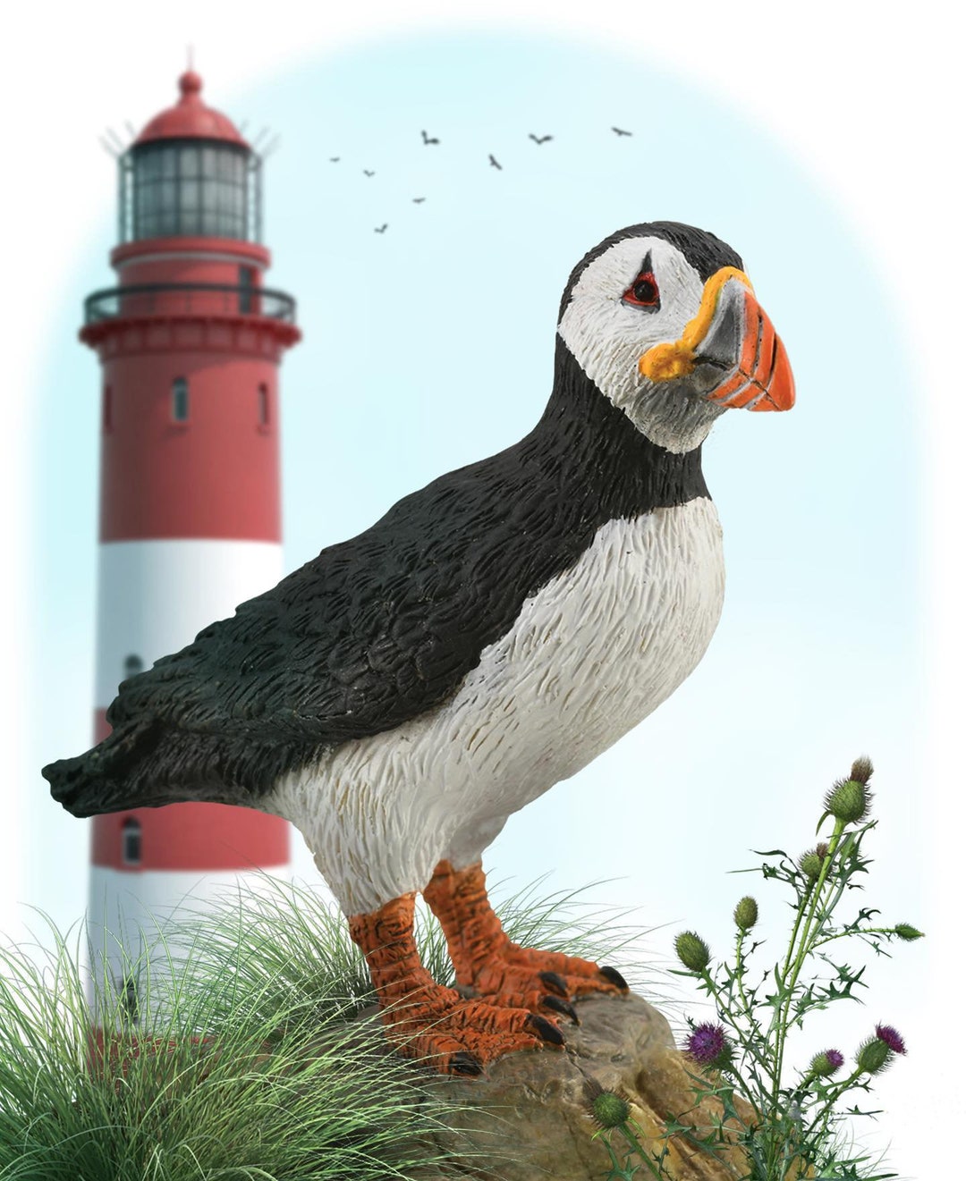 Puffin Sealife Bird Plastic Toy Model Figure for Cake Topper or Scenic ...