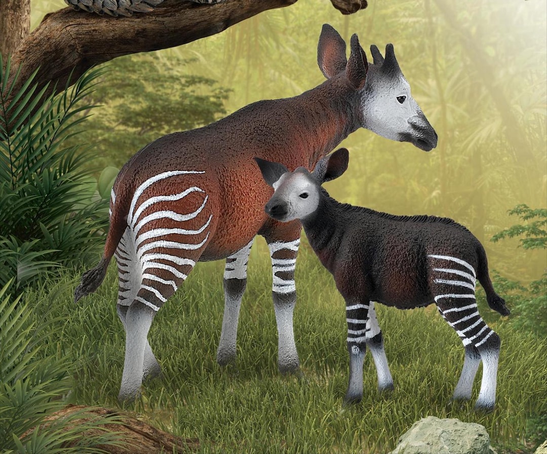 Model Okapi Plastic Toy Wildlife Figure for Cakes or Wildlife Dioramas ...