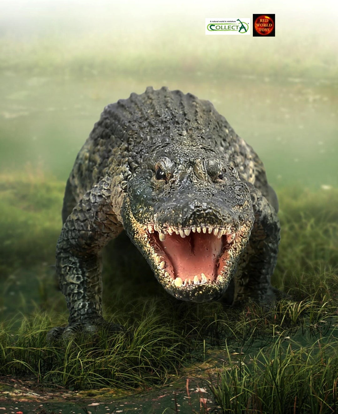 Alligator Plastic Toy Model Figure for Diorama Vivarium or Cake Topper ...