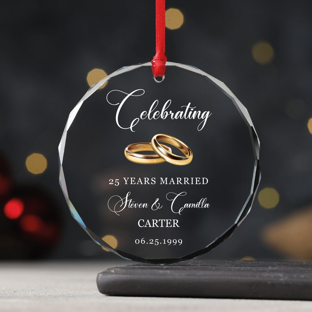 Personalization Celebrating Anniversary Number of Year Married Glass ...