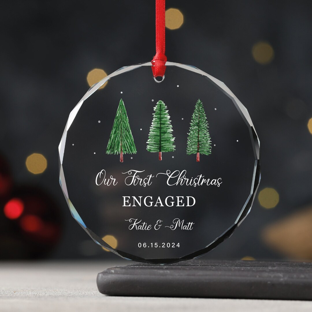 Personalized Our First Christmas Engaged Ornament - Christmas ...