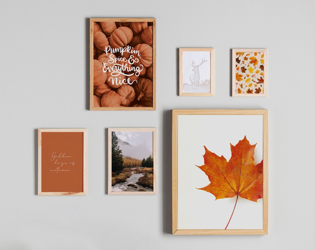 Autumn Leaves Wall Art | Fall Decor Print | Golden Autumn Leaves Wall ...
