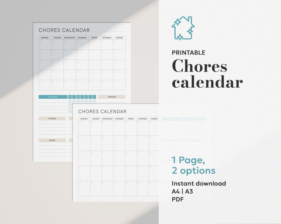 House Chore List Printable Chore Chart Weekly Household Chores House ...