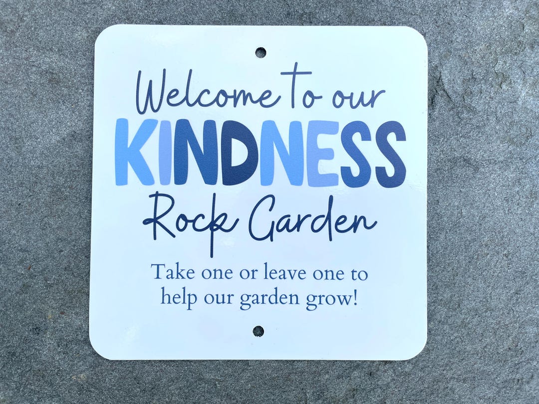 Kindness Rock Garden Sign: UV Printed Aluminum, Outdoor Decor (6x6 Inch ...