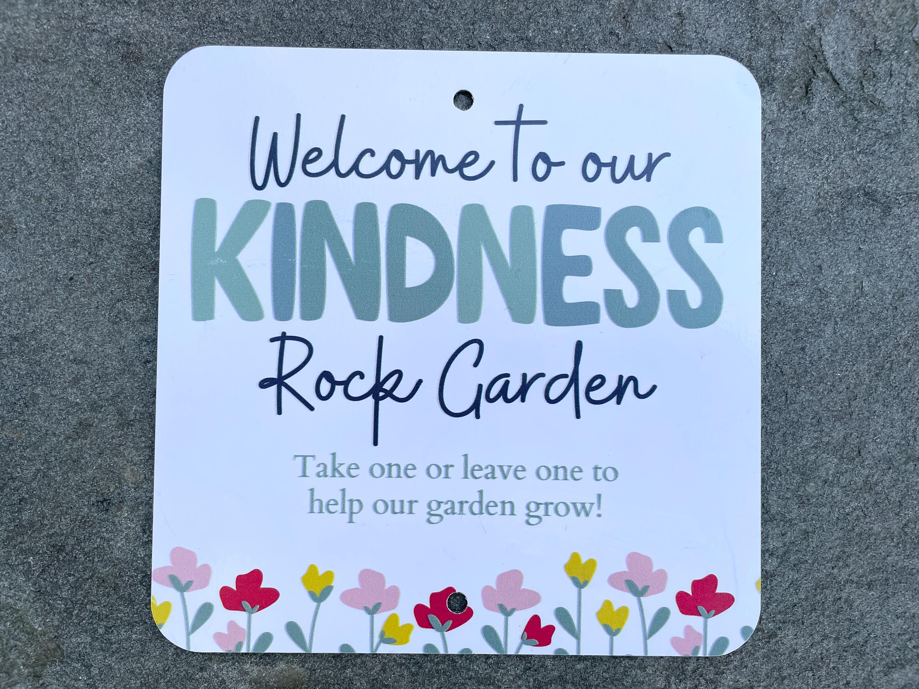Kindness Rock Garden Sign: Floral Aluminum Outdoor Decor (6x6 Inch) - Etsy