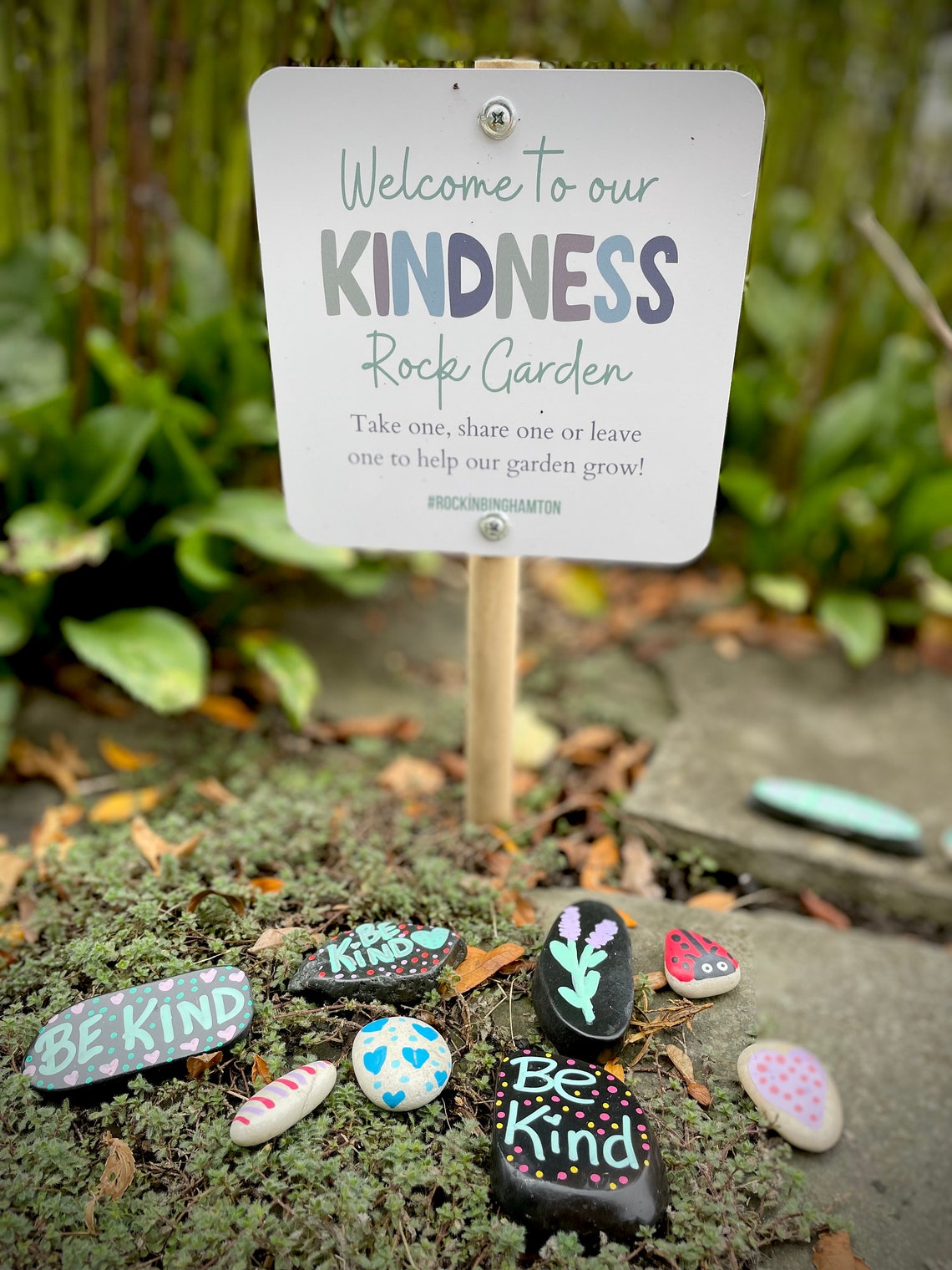 Kindness Rock Garden Sign – Outdoor Aluminum Sign, UV Printed, 6x6 Inch ...