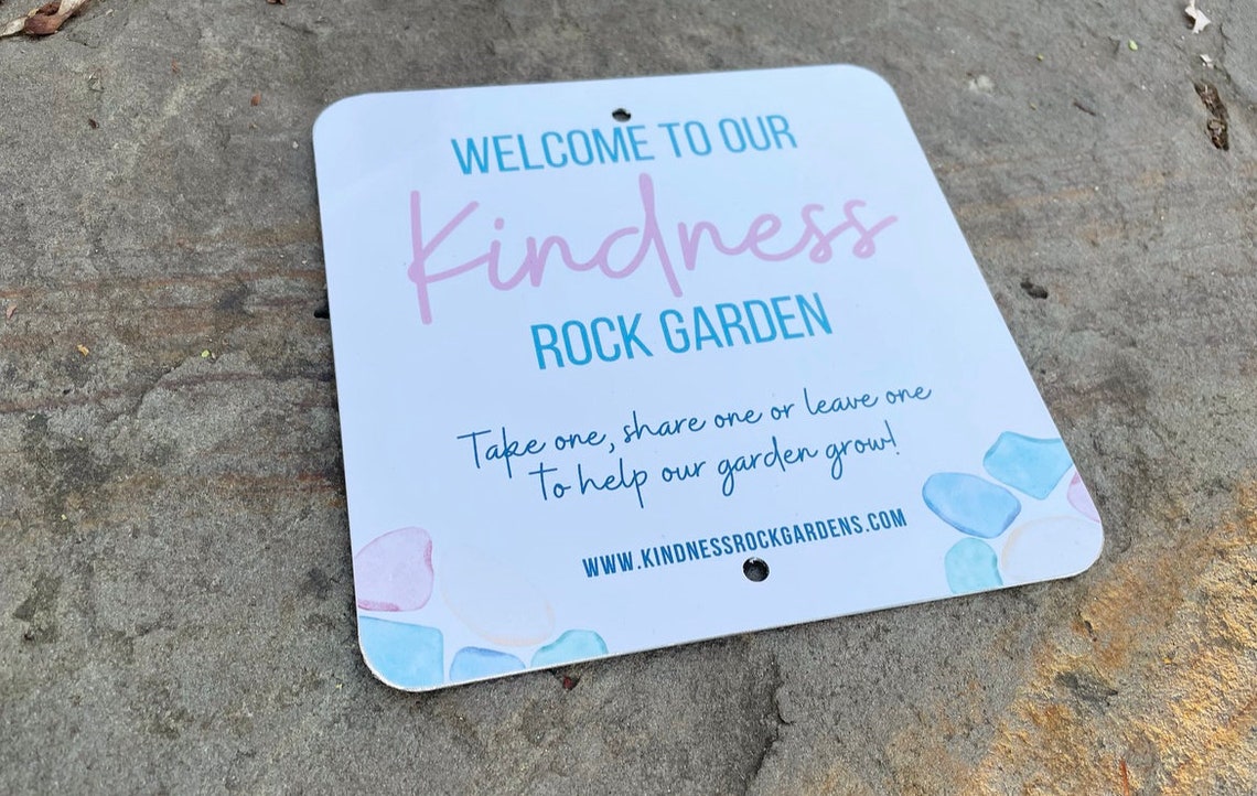 Kindness Rock Garden Sign – Outdoor Aluminum Sign, UV Printed, 6x6 Inch ...