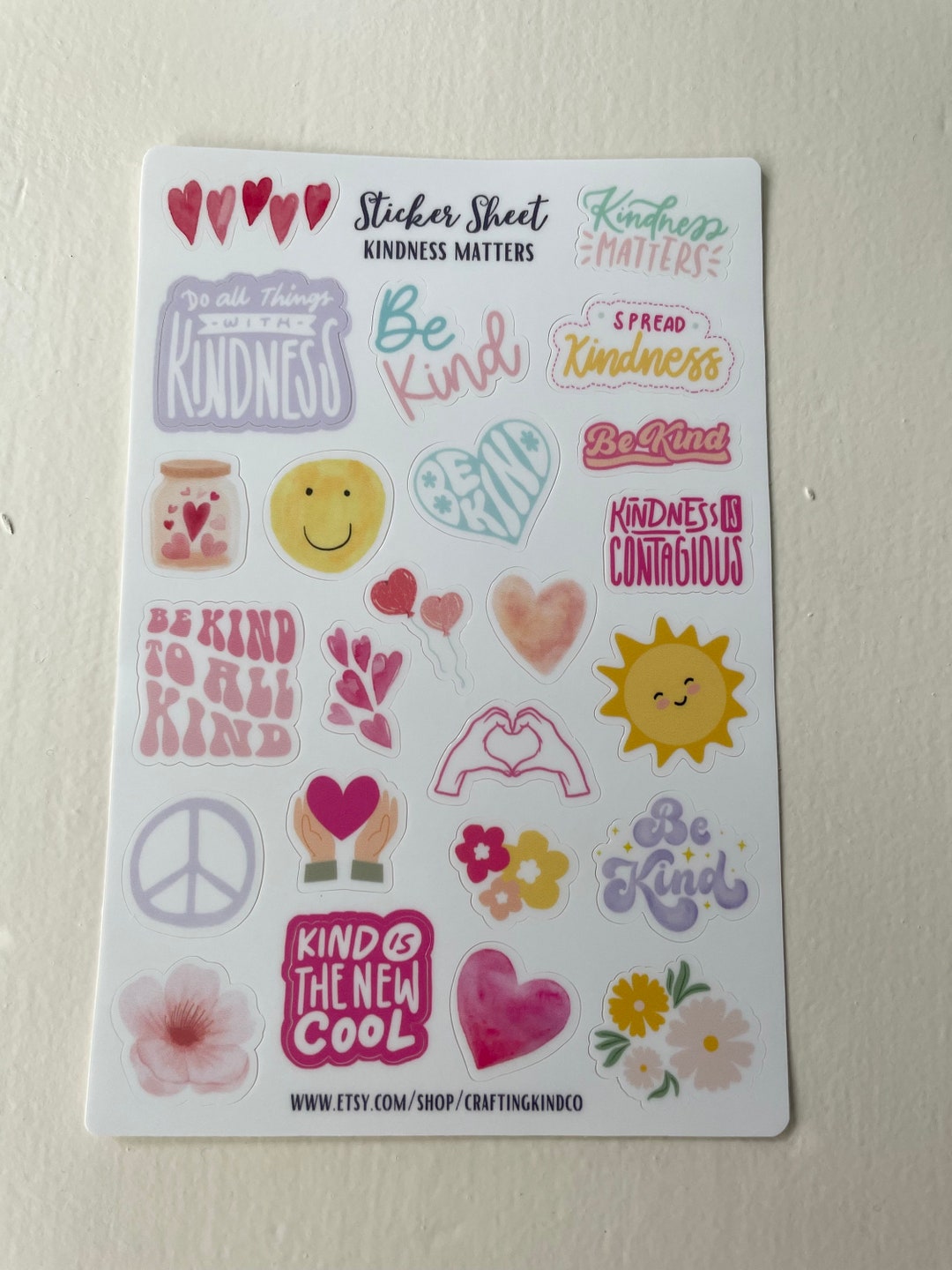 Kindness Matters Sticker Sheet - 4x6 Inch - Inspirational Decals ...
