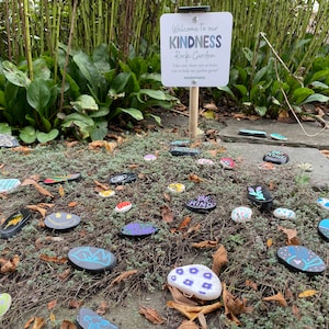 Kindness Rock Garden Sign – Outdoor Aluminum Sign, UV Printed, 6x6 Inch ...