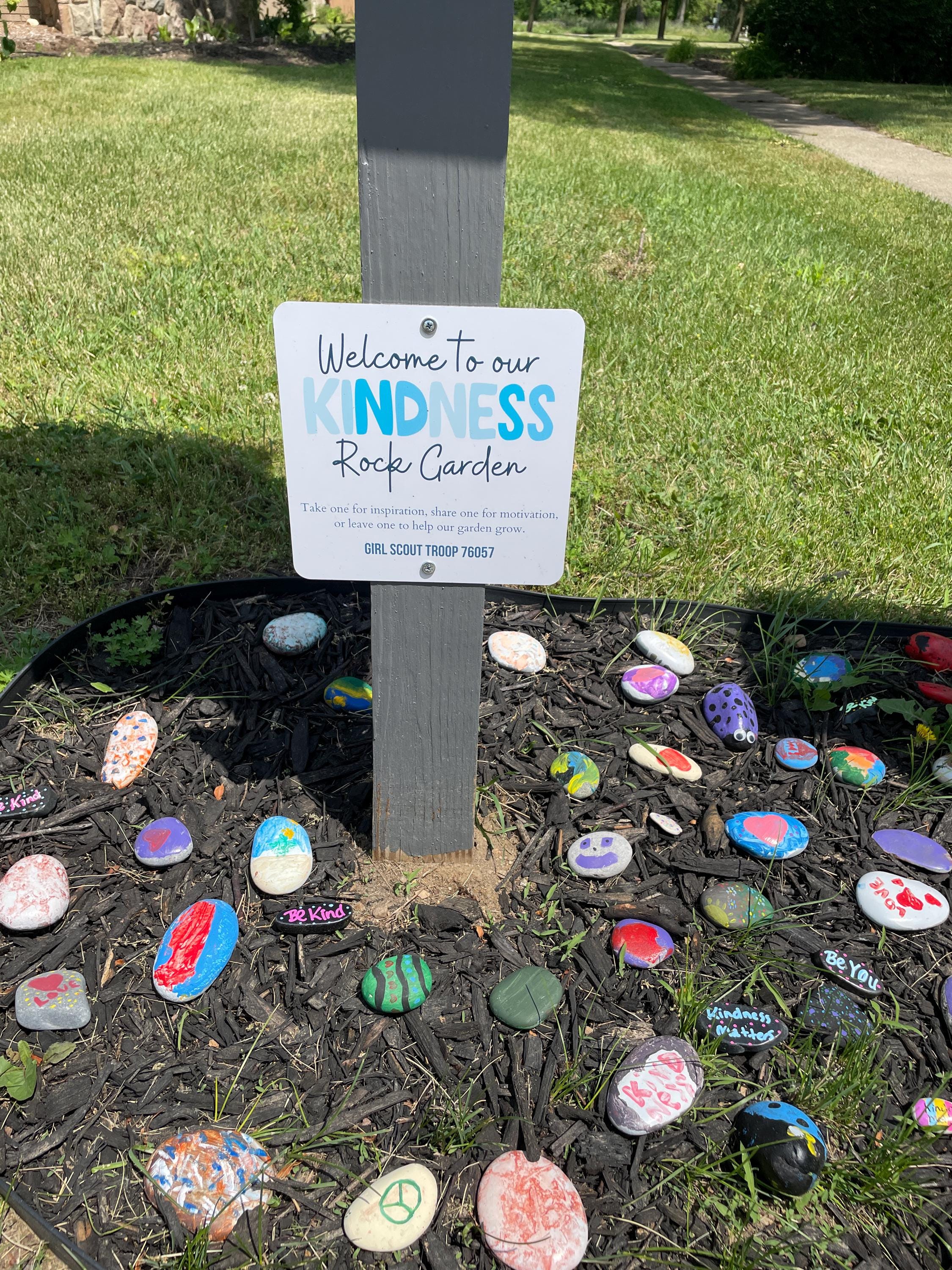 Kindness Rock Garden Sign: Floral Aluminum Outdoor Decor (6x6 Inch) - Etsy