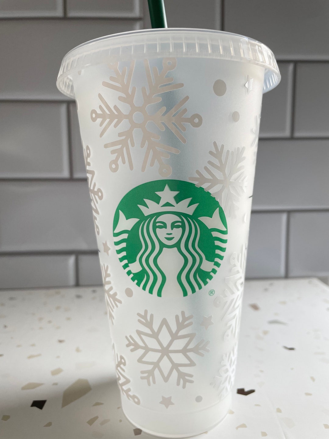 Starbucks Cold Cup, White Holiday Snowflakes | Starbucks Tumbler ...