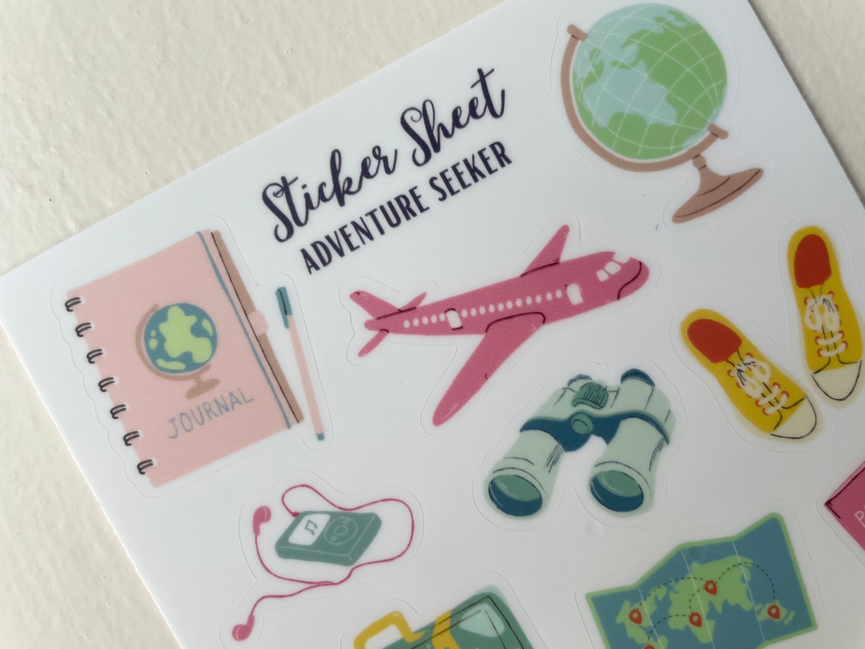 Adventure Seeker Sticker Sheet - 4x6 Inch - Travel-themed Stickers ...