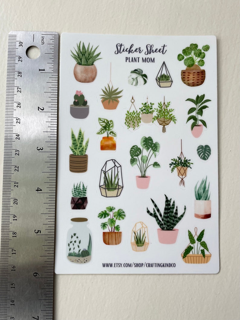 Plant Mom 4x6 Inch Sticker Sheet Botanical Stickers Plant - Etsy