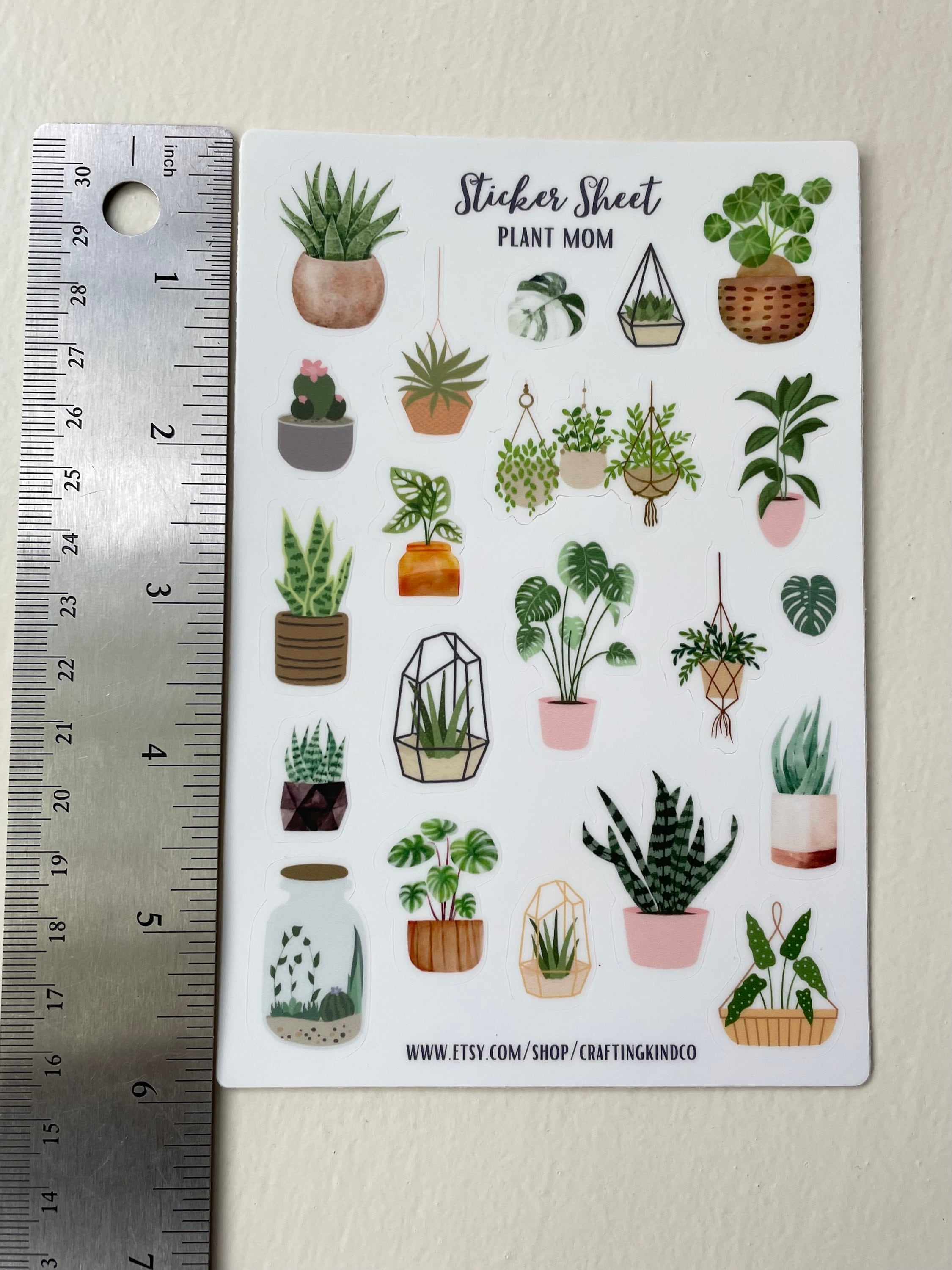Plant Mom 4x6 Inch Sticker Sheet Botanical Stickers, Plant Lover ...