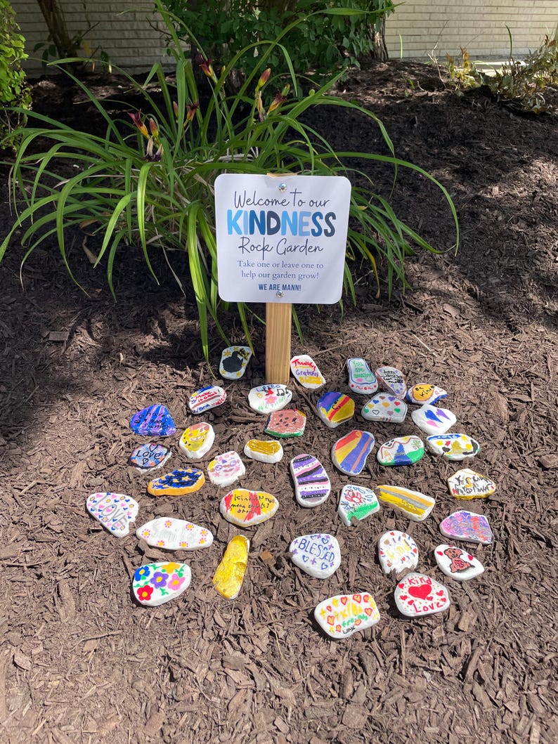Kindness Rock Garden Sign: Floral Aluminum Outdoor Decor, 6x6 Inch - Etsy