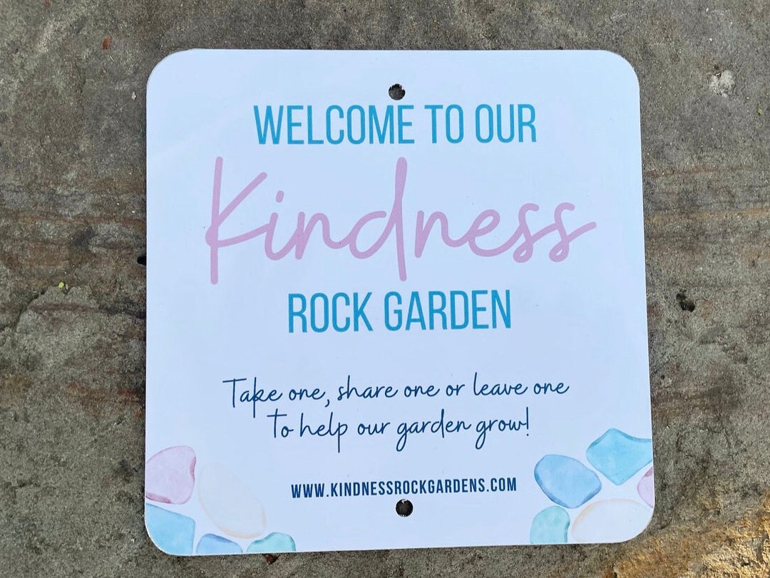 Kindness Rock Garden Sign – Outdoor Aluminum Sign, UV Printed, 6x6 Inch ...