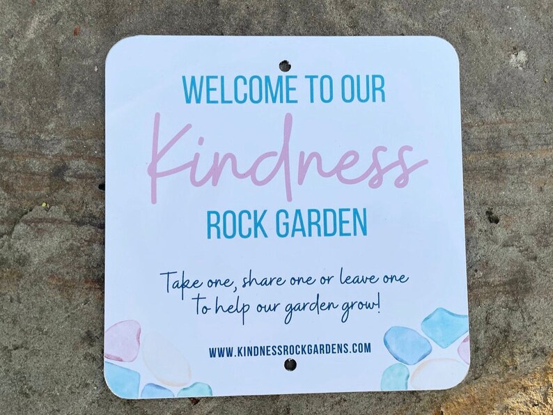 Kindness Rock Garden Sign – Outdoor Aluminum Sign, UV Printed, 6x6 Inch ...