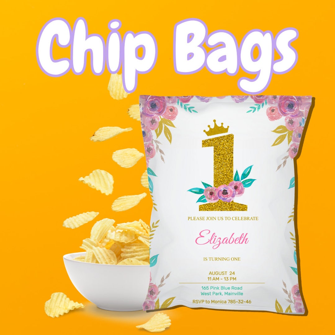 Custom Birthday Chip Bags | Personalized Party Favor Chip Bags | Custom ...