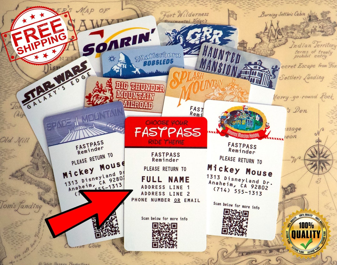 Customizable Disney Fastpass Luggage Tag & ID Cards (premium PVC ...