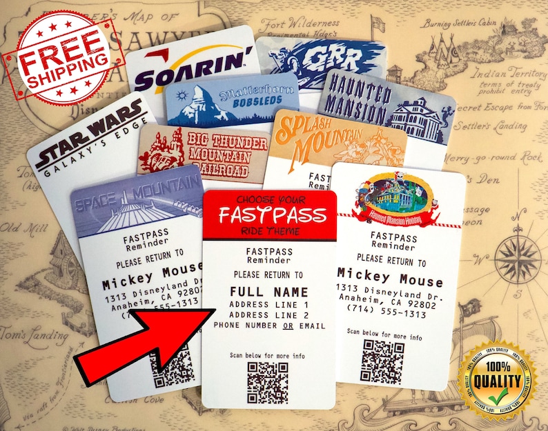 Customizable Disney Fastpass Luggage Tag & ID Cards premium - Etsy
