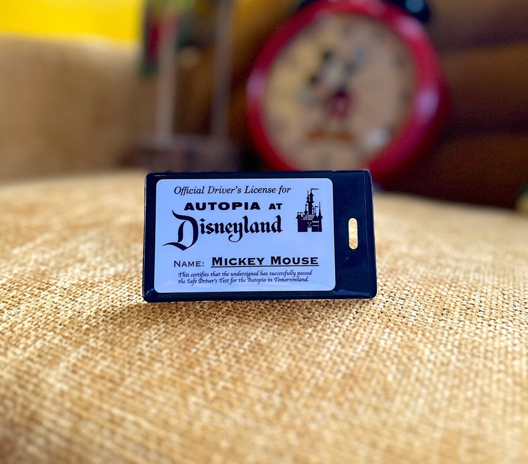 Customizable Disneyland Autopia License ID & Luggage Tag premium PVC ...