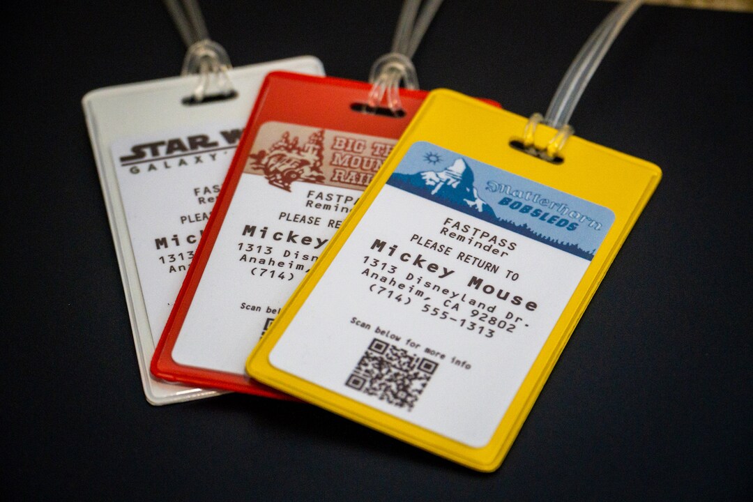 Customizable Disney Fastpass Luggage Tag & ID Cards premium - Etsy