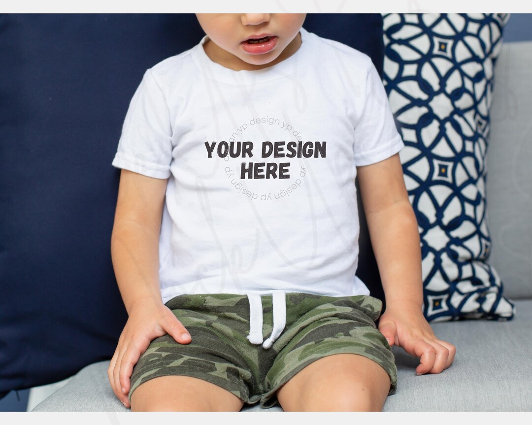 Kids Gildan T Shirt Model MOCKUP Toddler White T-shirt Mock up Youth ...