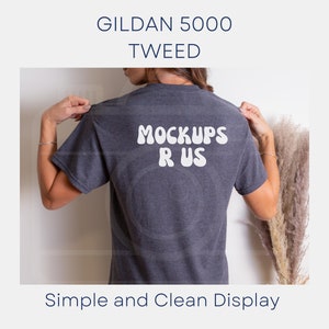 Gildan 5000 TWEED T-shirt BACK MOCKUP Gray Shirt Mock-up - Etsy