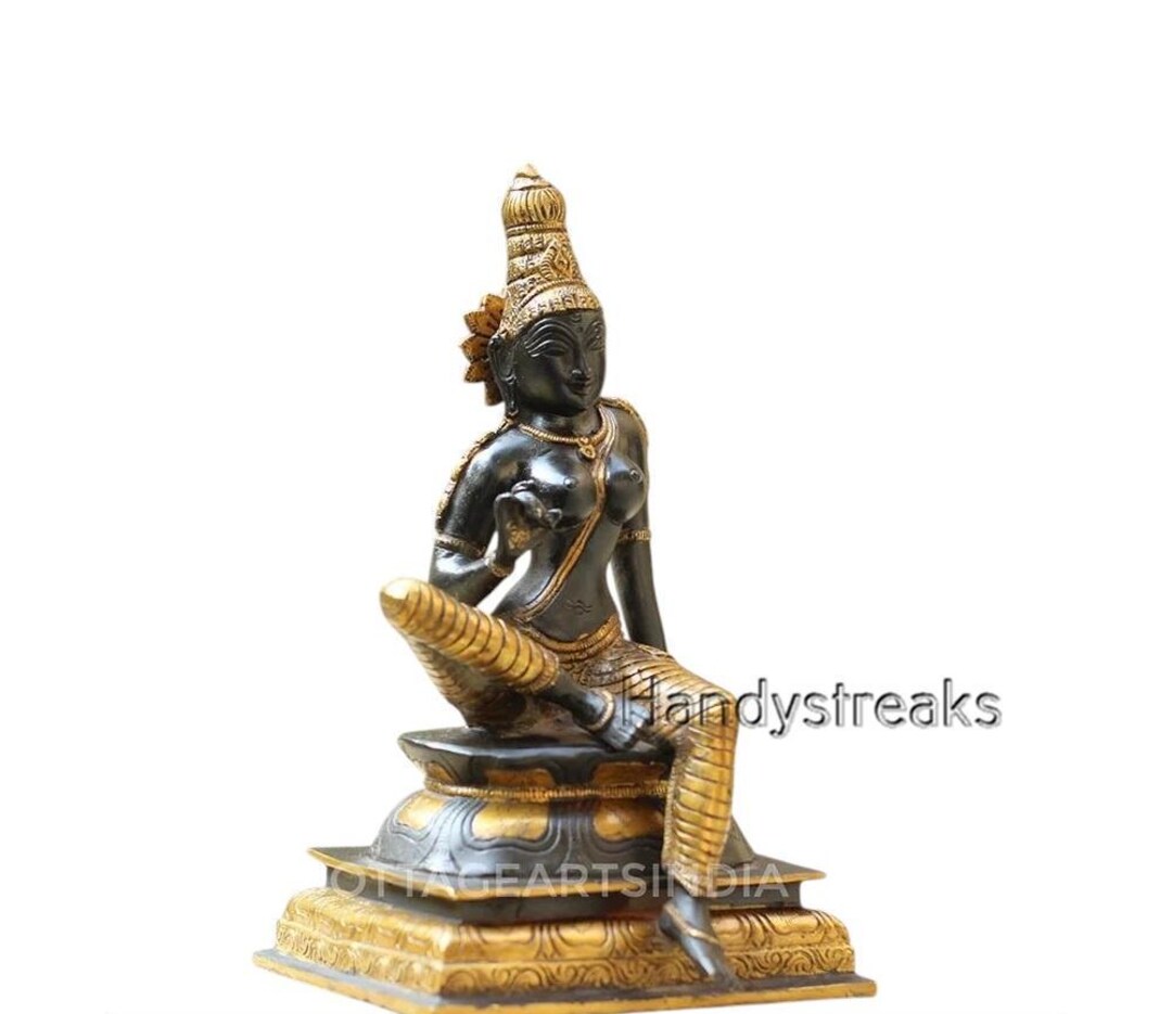 Brass Goddess Devi Uma Parameshwari Parvati Statue - 10 Inch Sitting ...