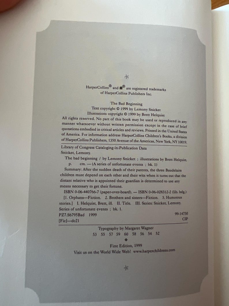 A Series of Unfortunate Events by Lemony Snicket - Etsy