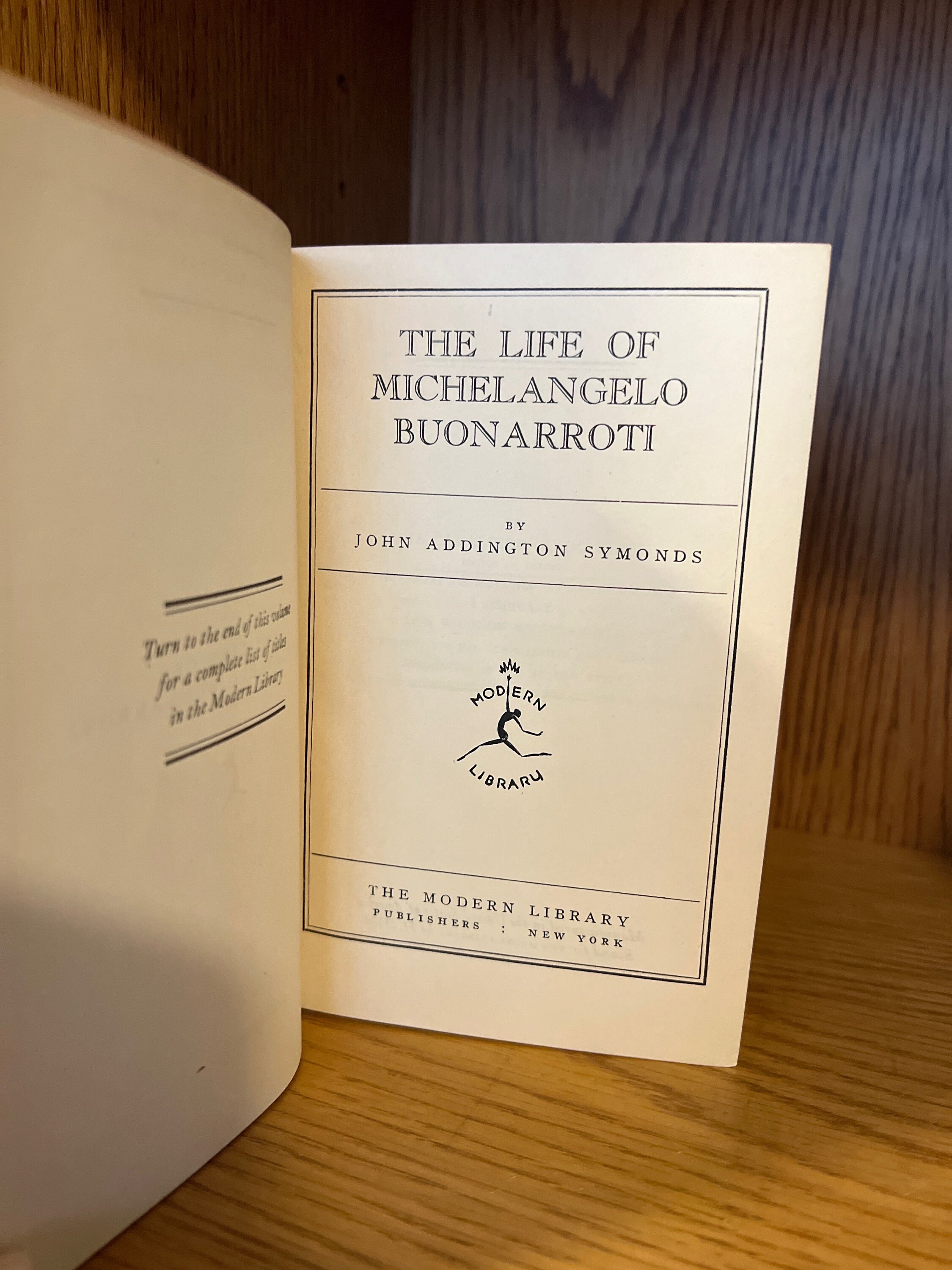 The Life of Michelangelo by Symonds Modern Library - Etsy
