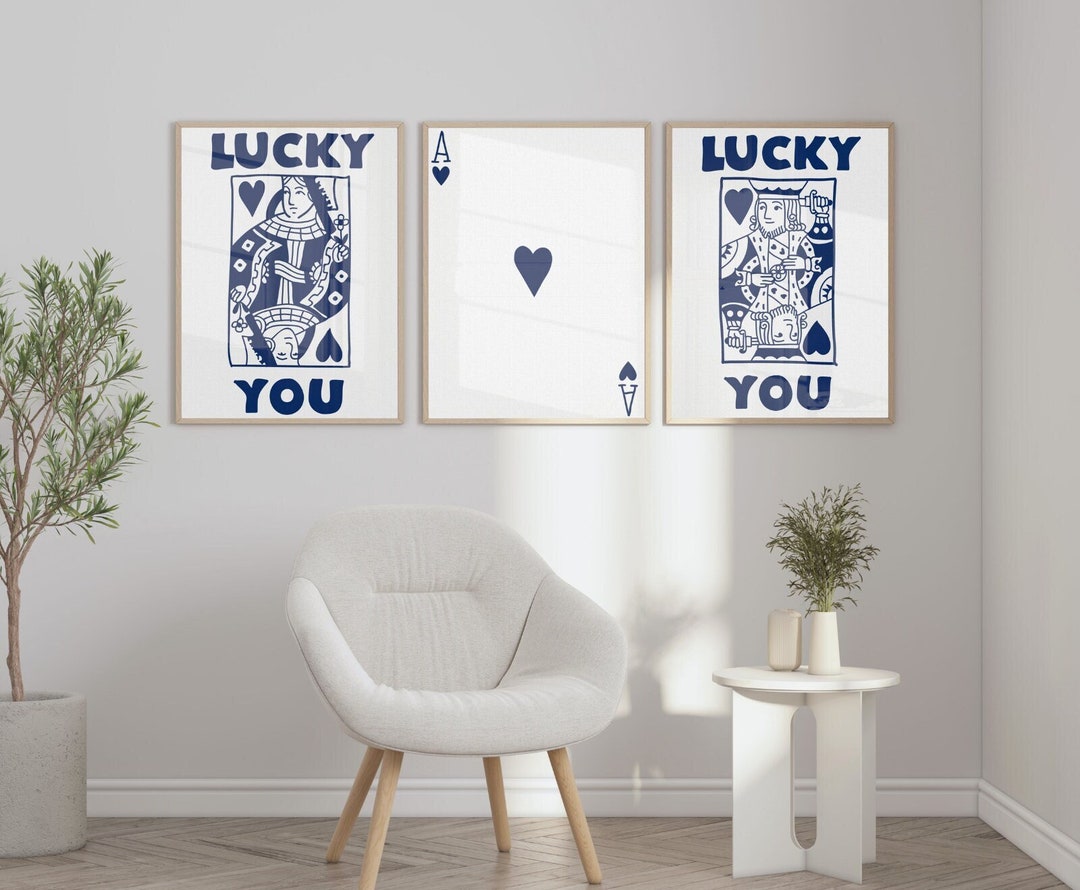 Retro Wall Art 3 Piece Wall Art Printable Navy Blue Card - Etsy