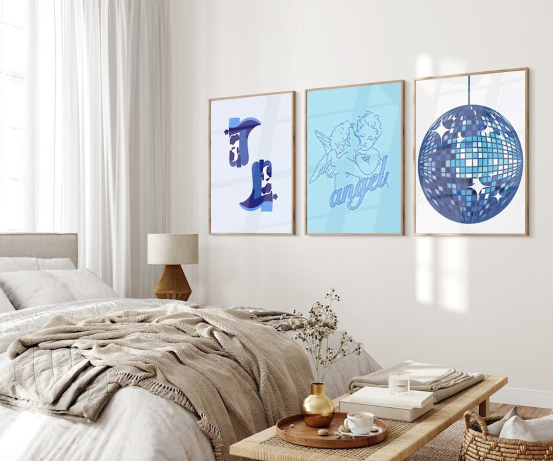 Blue Preppy Set of 3 Prints Preppy Print Set 3 Piece Wall - Etsy