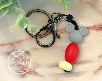 Mickey Mouse Key Chain With Beads. - Etsy