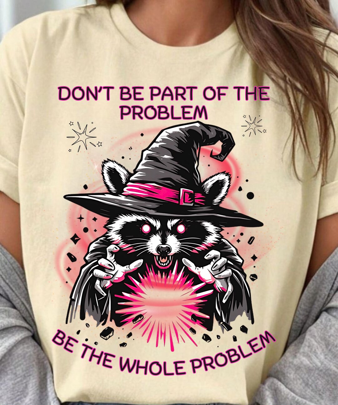 Funny Sarcastic Raccoon PNG, Be the Whole Problem Meme, Mental Health ...