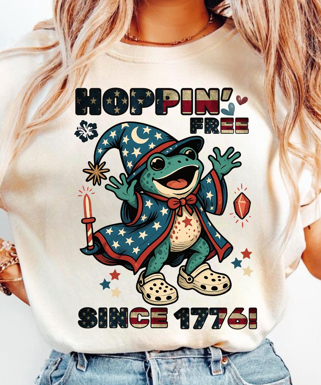 Hoppin’ Free Since 1776 Frog PNG, 4th of July Patriotic Wizard Frog ...
