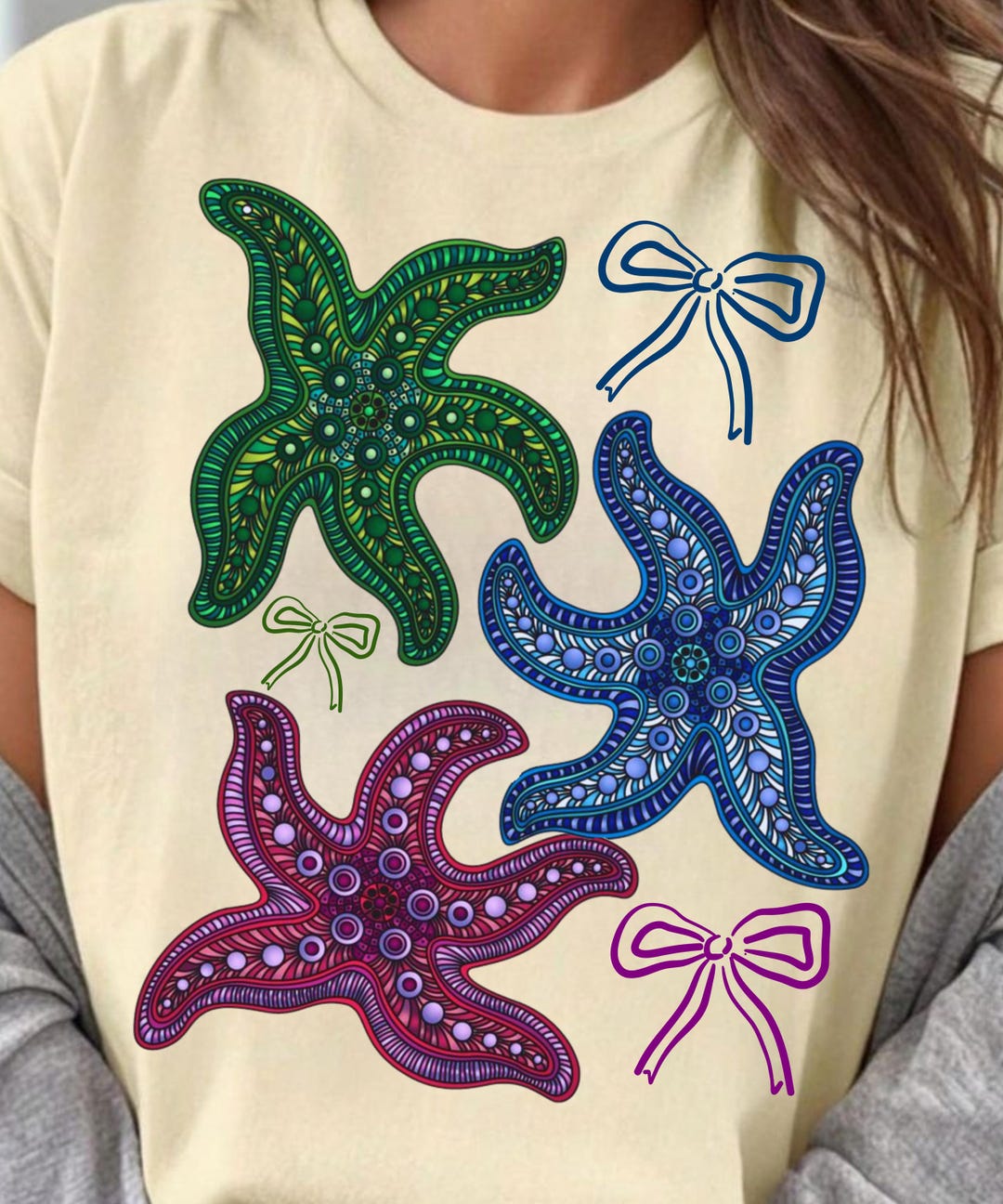 Boho Preppy Starfish Coquette PNG, Girly Summer Vibes Beach PNG ...