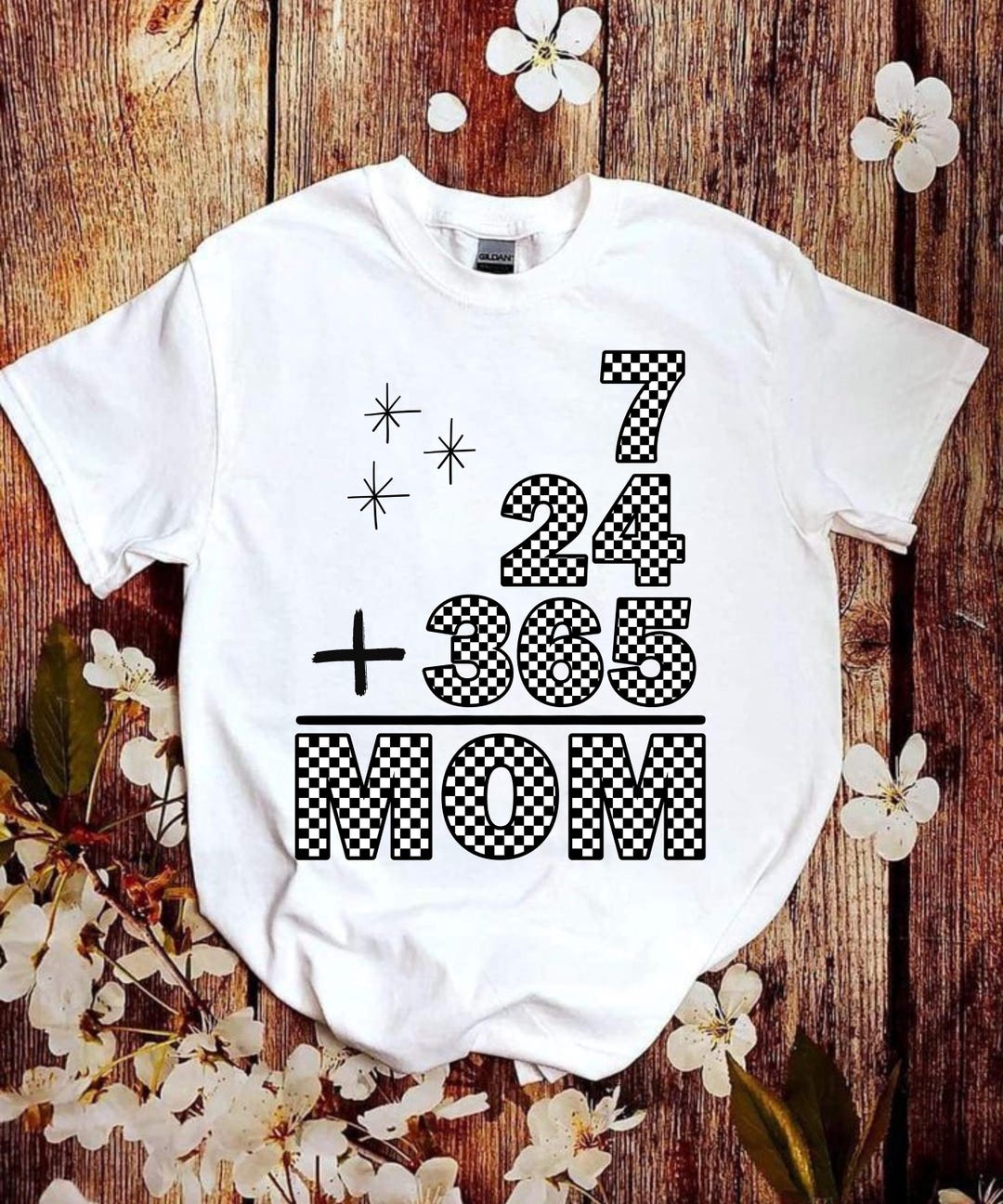 Retro Checkered Mom Equation Png, Mom Png, 24/7 Mother's Constant Care ...