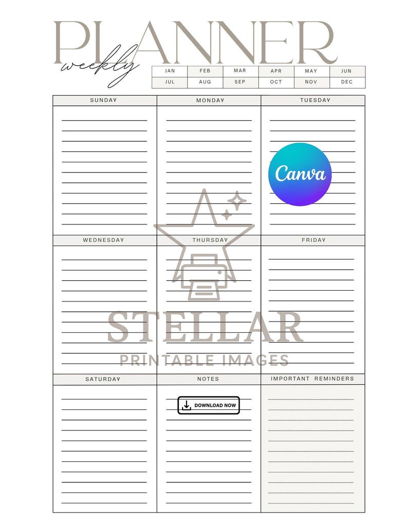 Printable Weekly Planner: 3 Versions (digital Download) - Etsy